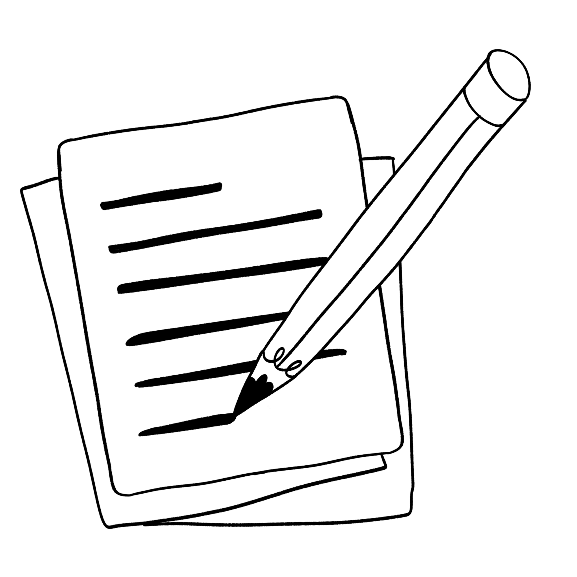 Paper And Pencil Clipart Black And White